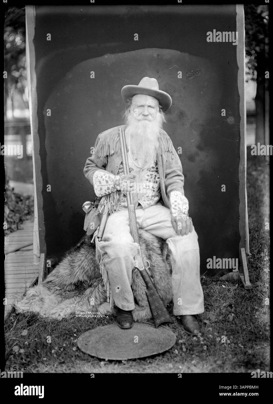 This portrait by Lee Moorhouse features Joaquin Miller, a prominent ...