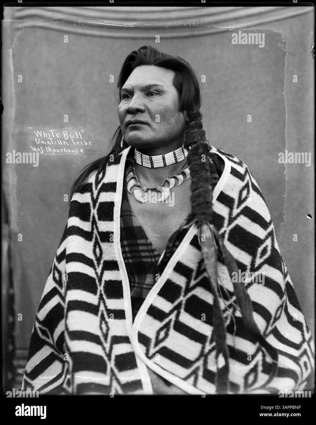 Photograph of White Bull, a Cayuse tribe member, in various costumes ...