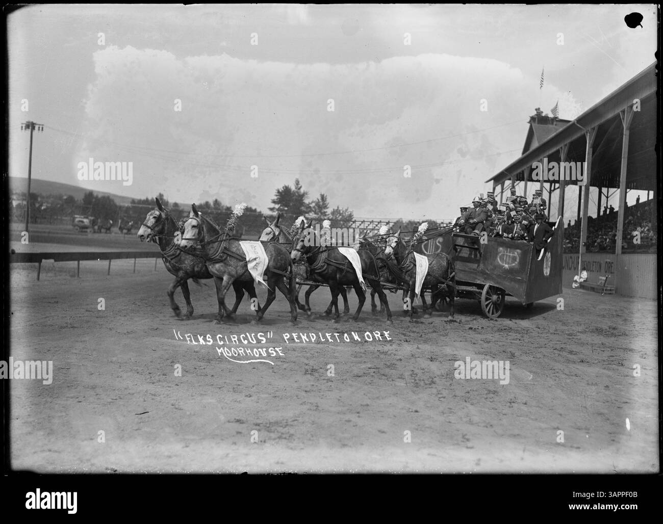 This photograph captures the Elks Circus in Pendleton, Oregon ...