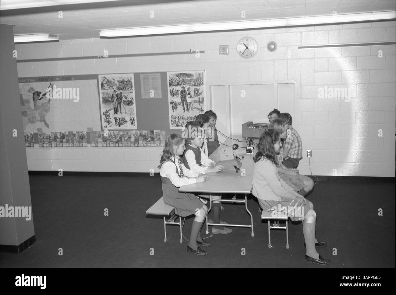 This image depicts a group engaged in audio-visual education at Holland ...