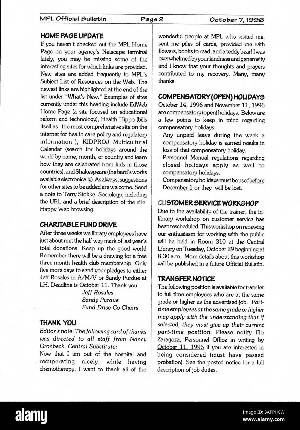 This bulletin, issued weekly in 1996, contains essential updates and ...