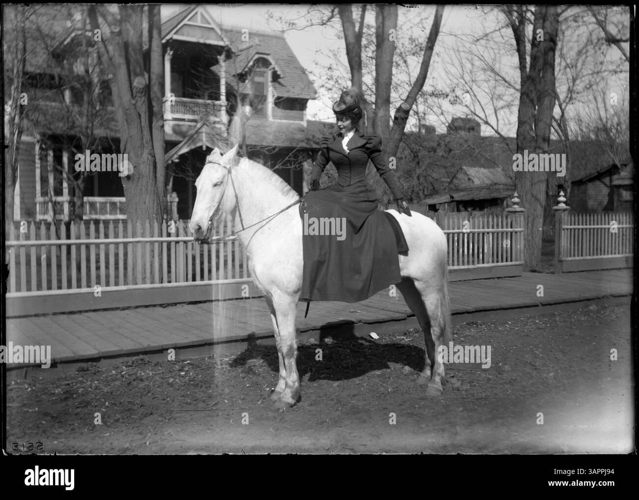 Photograph of a lady riding side-saddle, taken by Lee Moorhouse. This ...