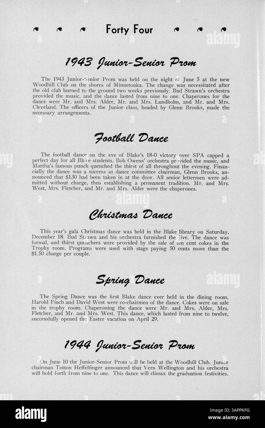 The 1944 Blake Yearbook, Call-O'-Pan, serves as a historical record of ...
