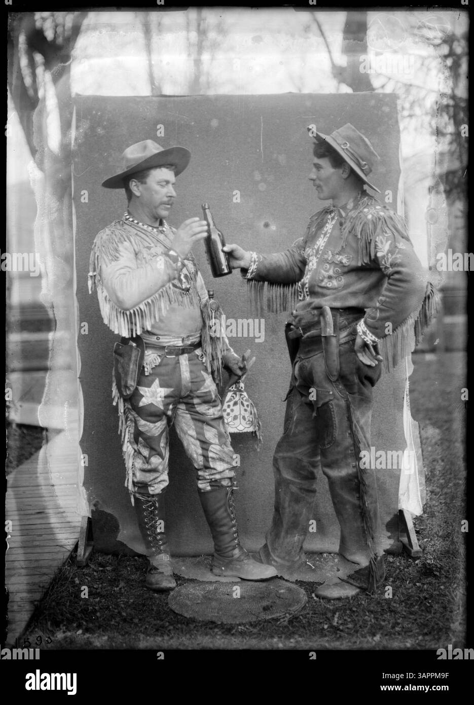 This image captures Clark and Morrison, two men dressed in buckskin ...