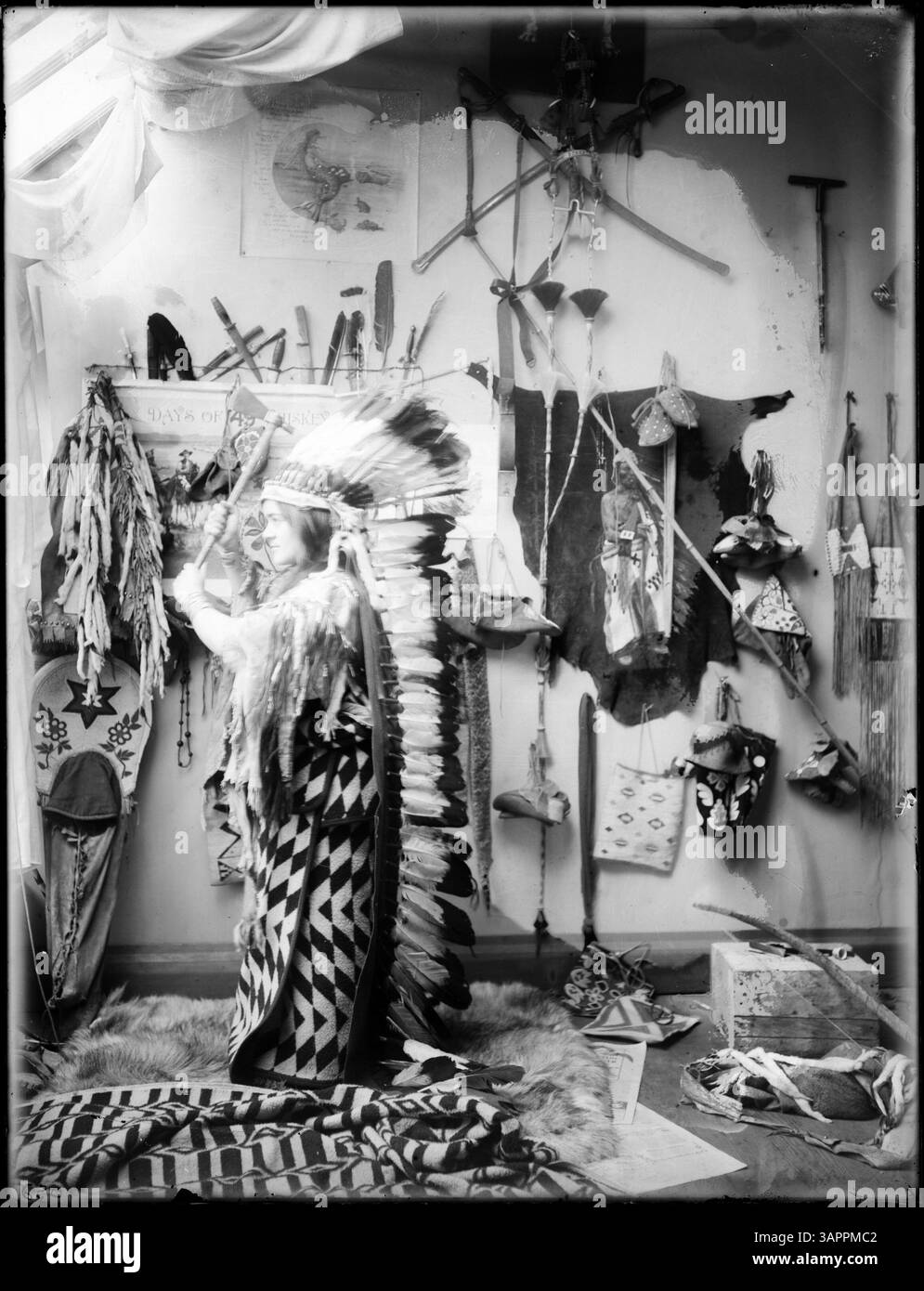 A collection of Indian regalia and artifacts, photographed by Lee ...
