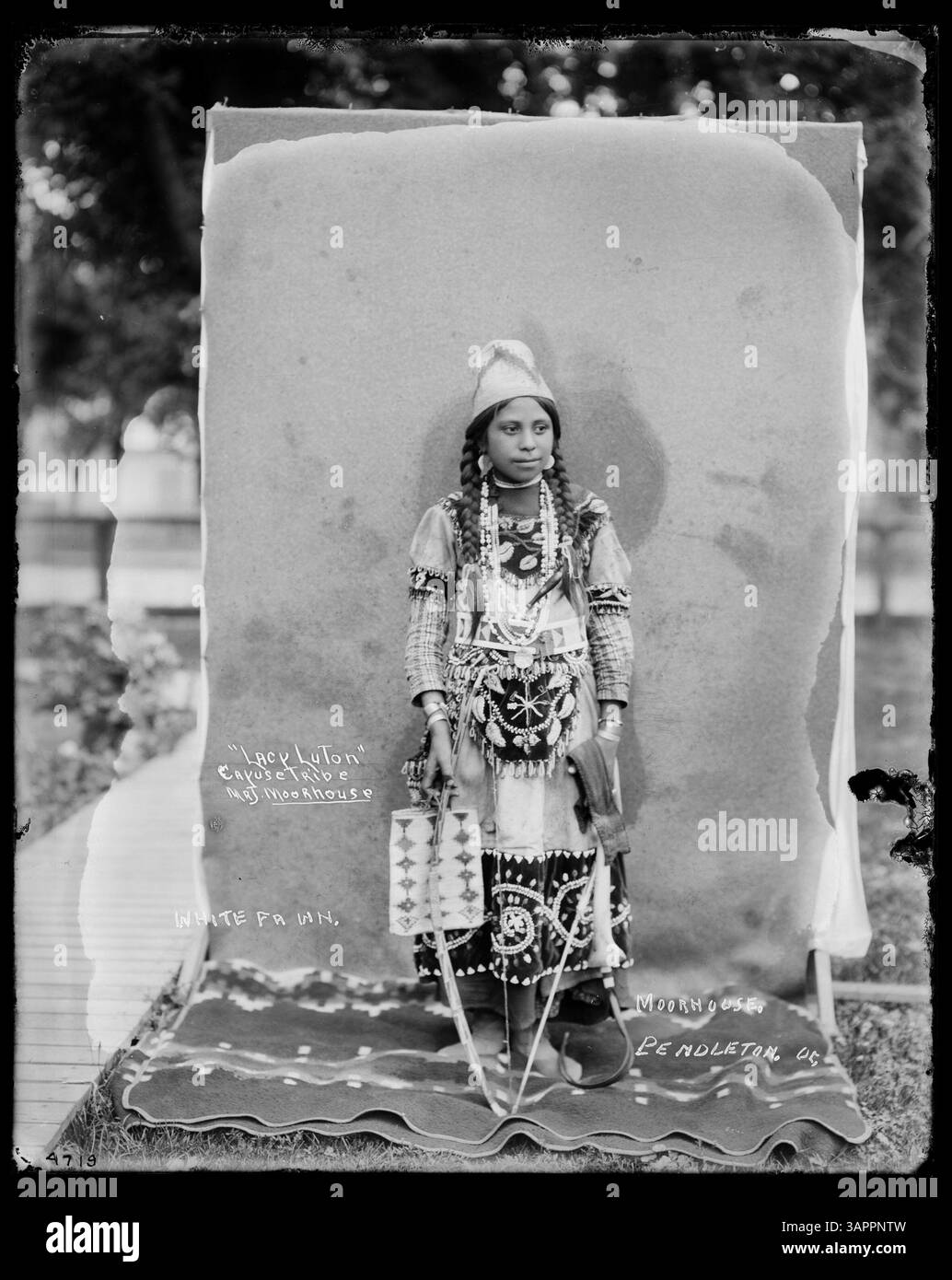 This photograph by Lee Moorhouse shows Lacy Luton, a Cayuse tribal ...