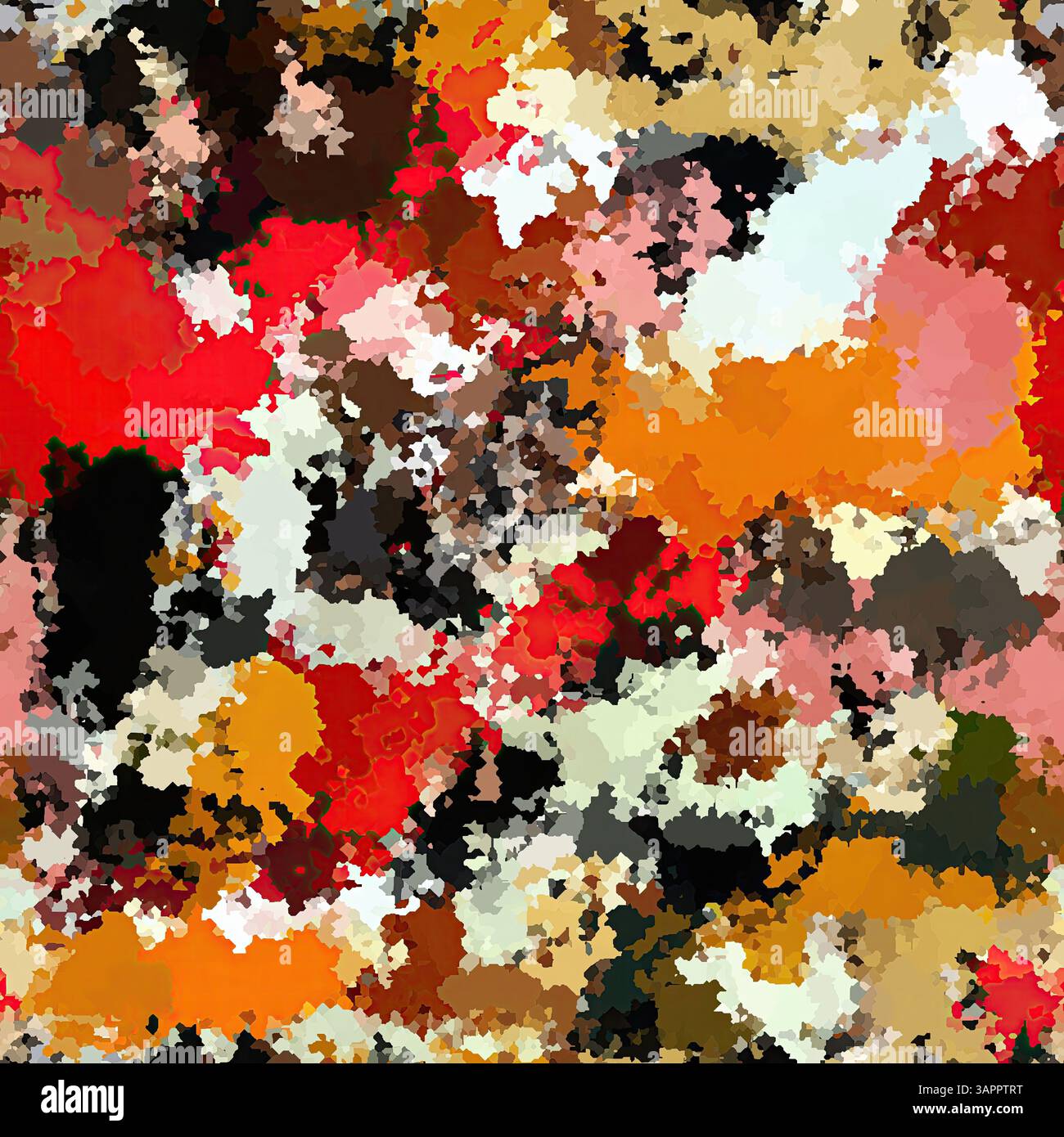 Abstract blotched random paint splatter seamless pattern. Dense grungy ...