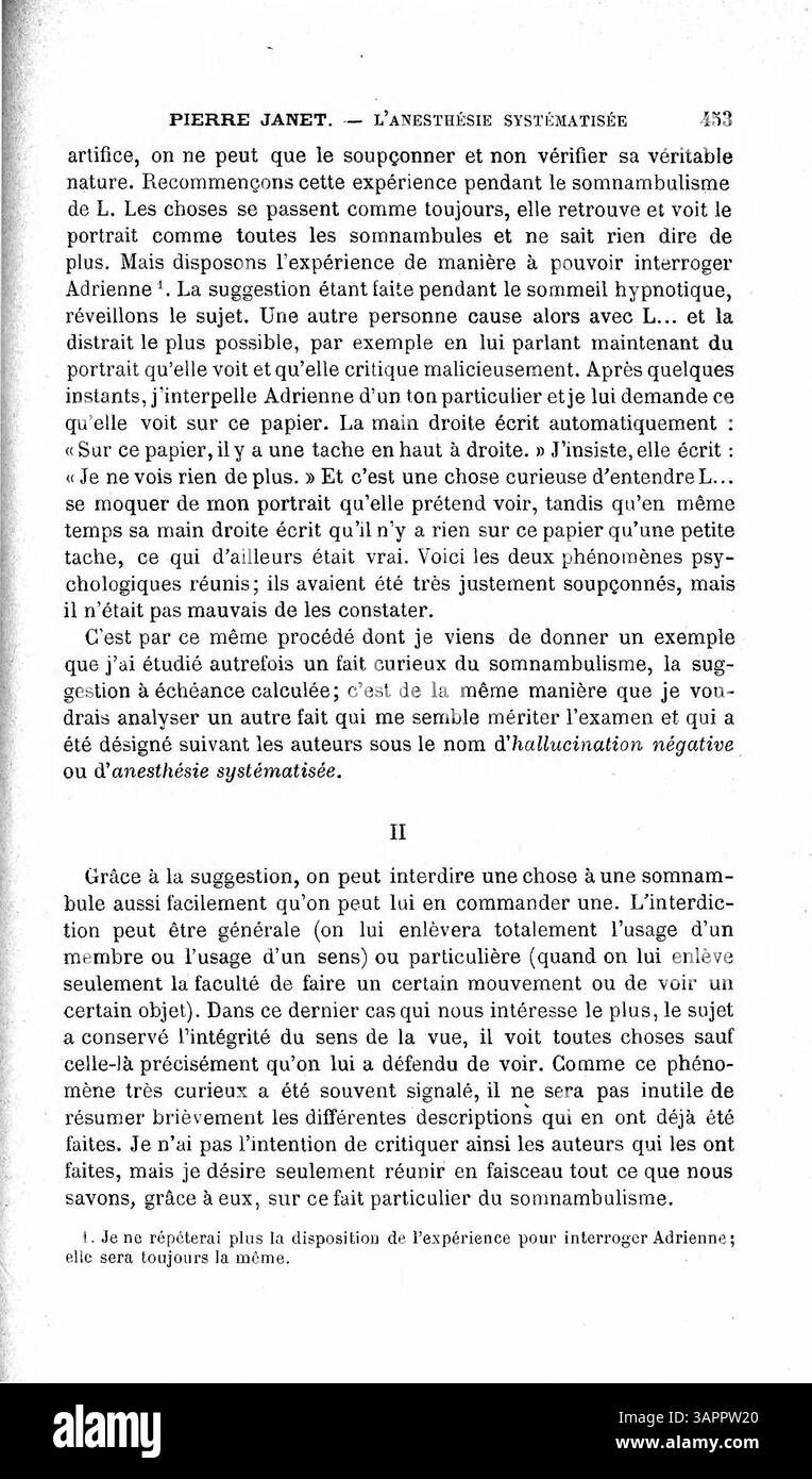 P. Janet's 'L'Anesthésie systématisée et la dissociation des phénomènes ...