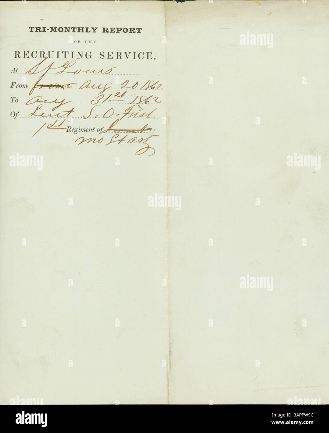 A tri-monthly report by Lieutenant S.O. Fish, detailing military ...