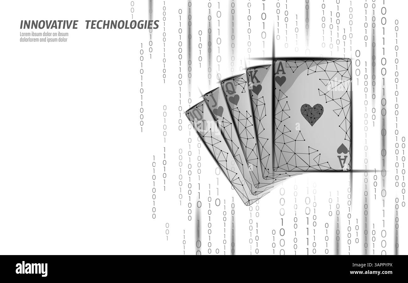 Playing cards low poly style Cut Out Stock Images & Pictures - Alamy