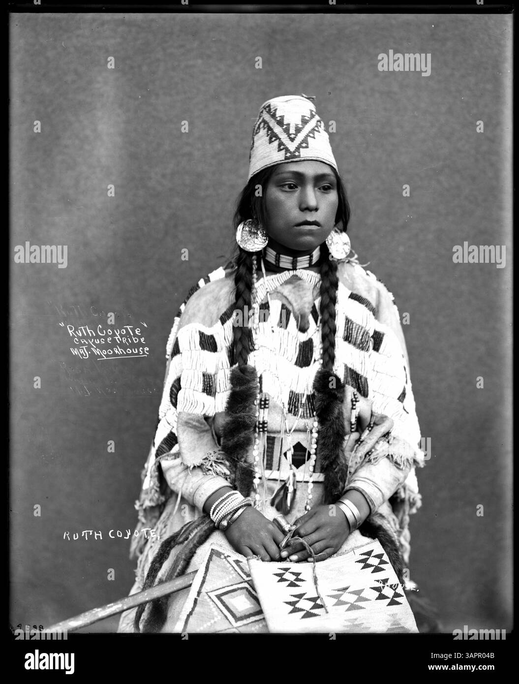 This photograph by Lee Moorhouse captures Ruth Coyote, a Cayuse Indian ...