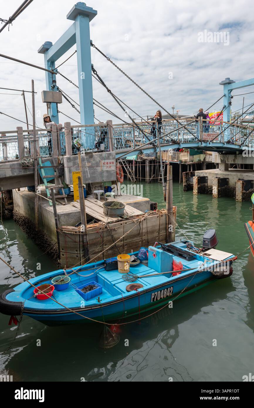 Hong Kong. China- 02.27.2025.The Tai O Market Street draw bridge in Tai ...