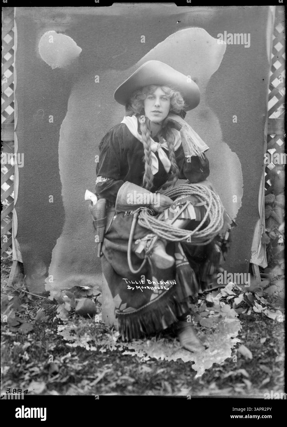 Photograph of Tillie Baldwin, a champion cowgirl. This image captures ...