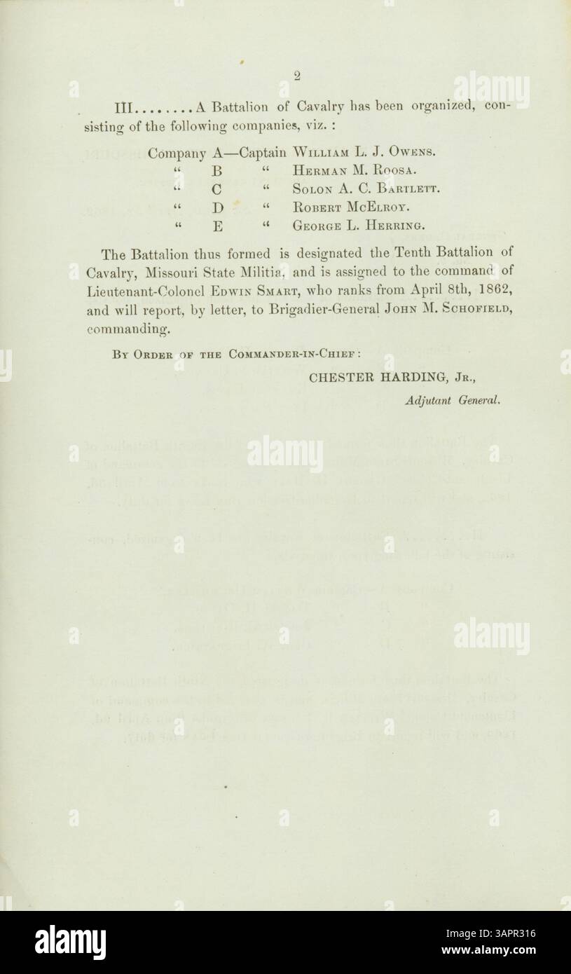General Orders No. 9, issued by Chester Harding Jr., Adjutant General ...