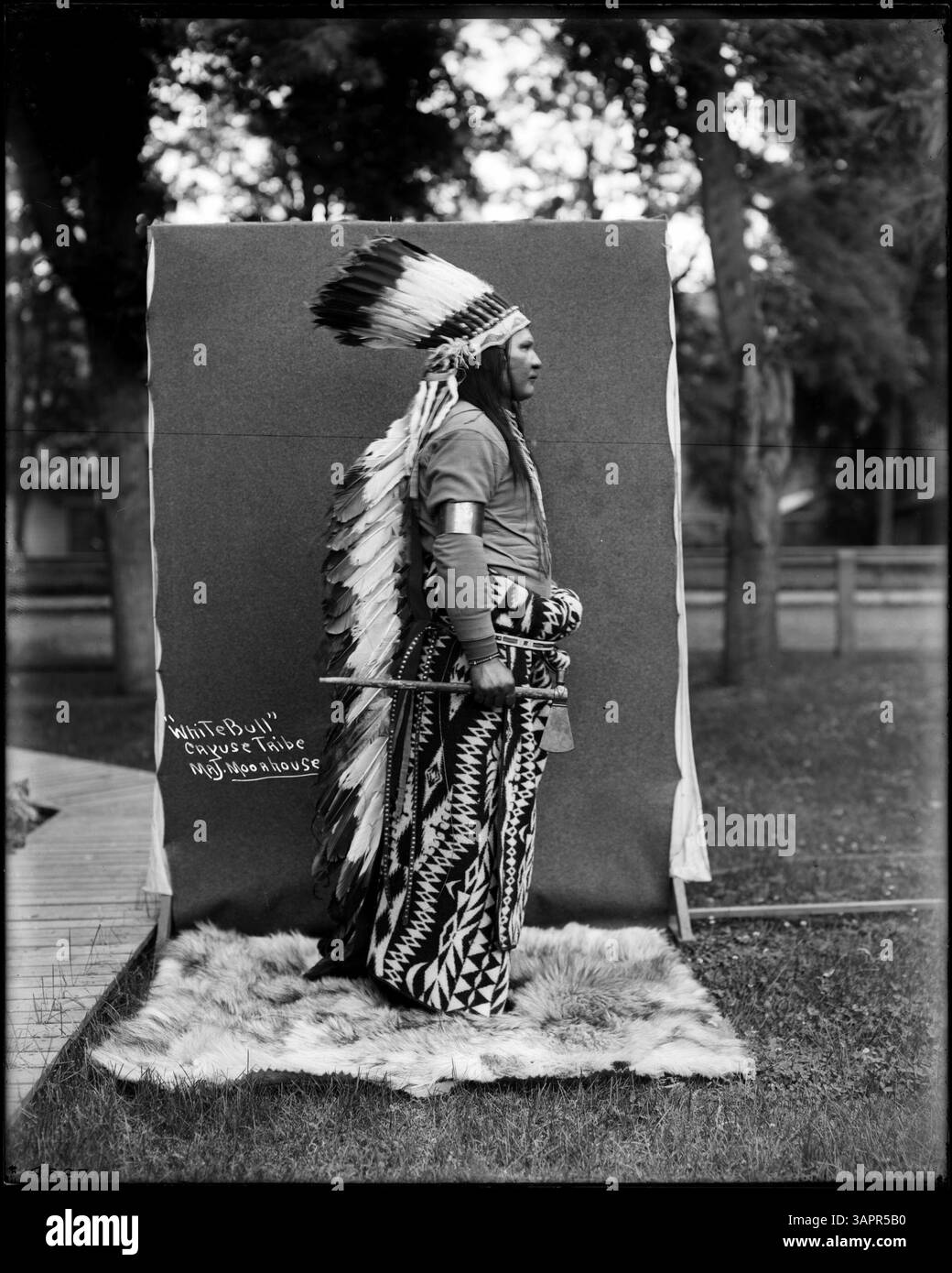 This Lee Moorhouse photograph shows White Bull, a Cayuse man, in ...