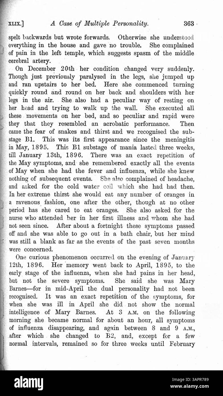 The case of Mary Barnes, a 12-year-old girl from 1894, who developed 10 ...