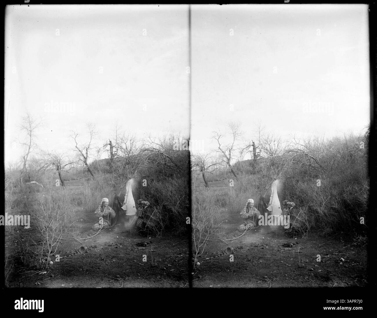 This photograph shows camps on the Umatilla Indian Reservation ...