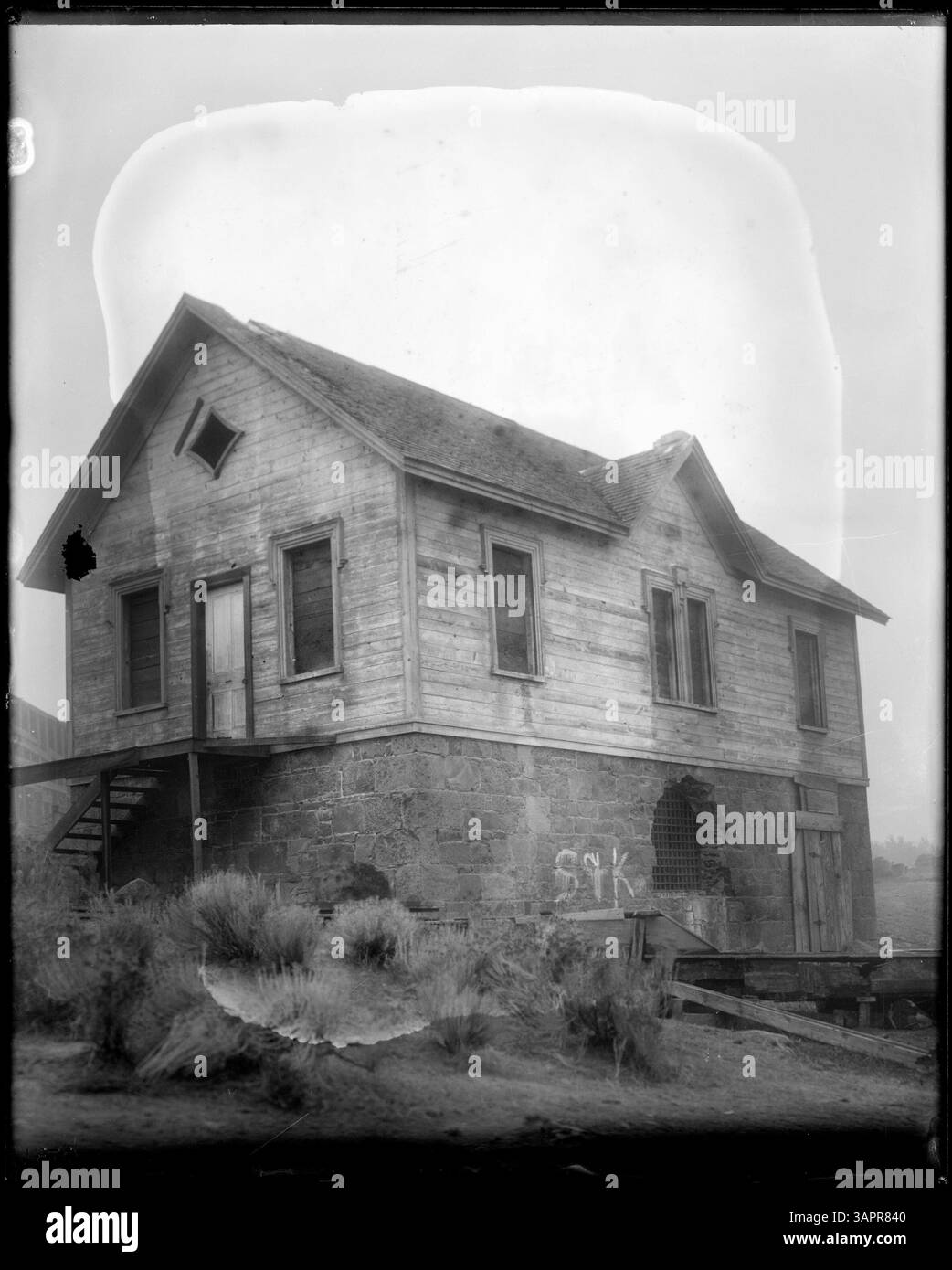 Photograph by Lee Moorhouse of the guardhouse at Fort Dalles, Oregon ...