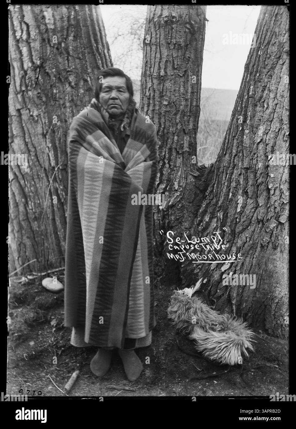 Photograph by Lee Moorhouse showing Su-lump, a Cayuse Indian, in ...
