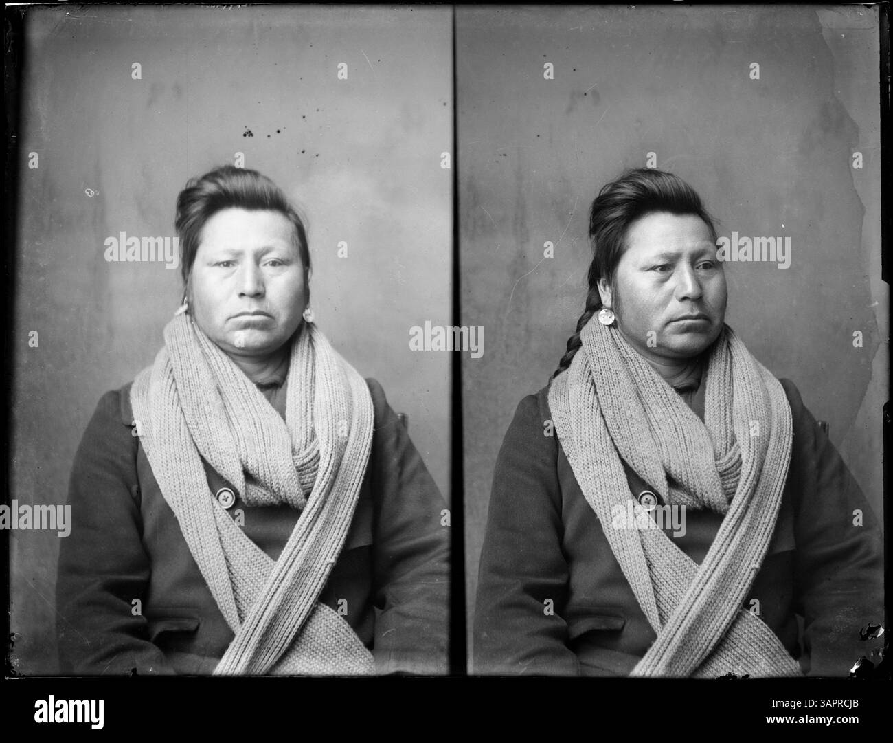 A portrait of a tribal man in traditional regalia, captured in stereo ...