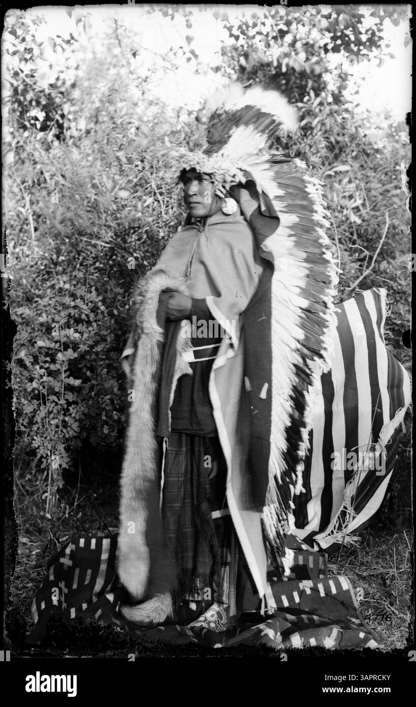 Photograph of Phillip Jones, a Cayuse Indian, wearing traditional ...