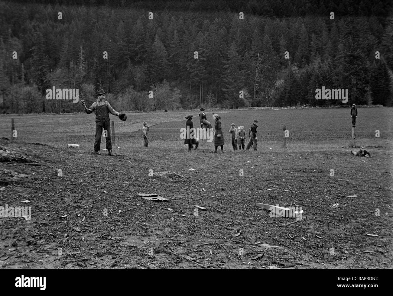 Black and white photograph by Roy C. Andrews showing Latham School ...