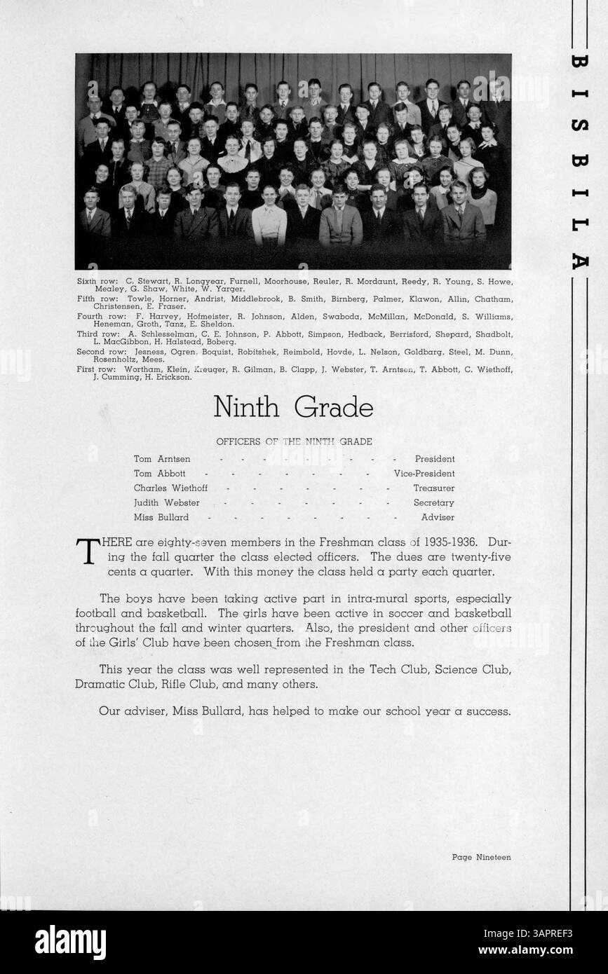 The 1936 University High Yearbook, titled 'Bisbila,' captures the ...