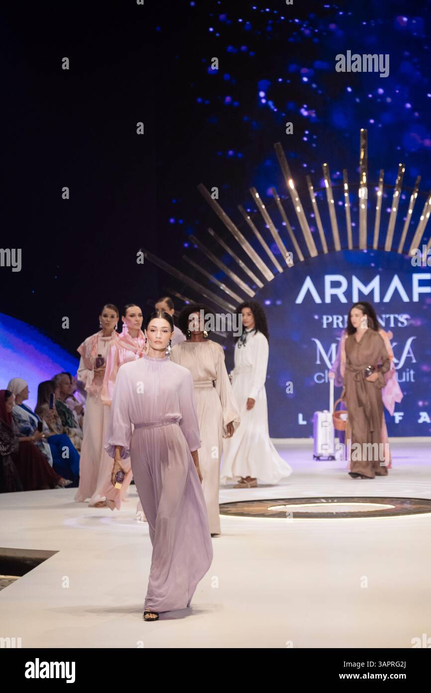 Models walk the runaway for Sterling Perfumes x Aywa London. Designers ...