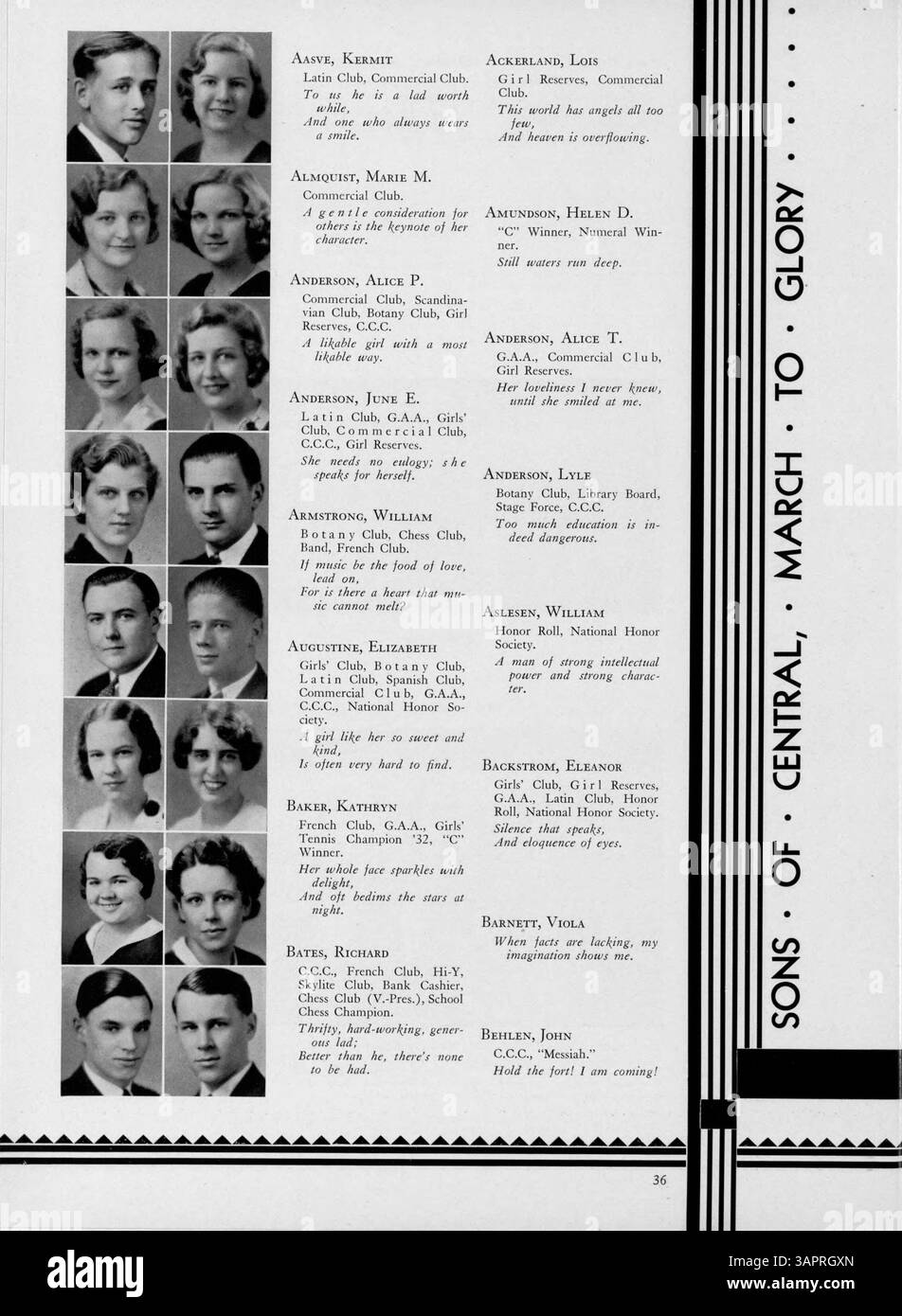 The 1933 'Centralian' yearbook from Central High School offers a ...