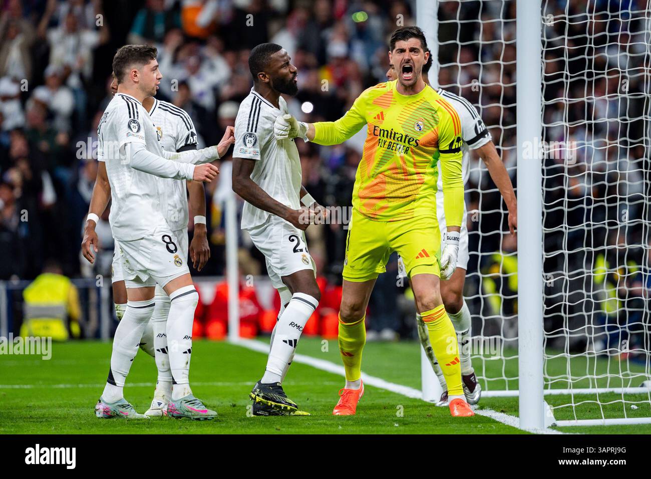 Madrid, Spain. 16th Apr, 2025. Players of Real Madrid CF (from L to R ...