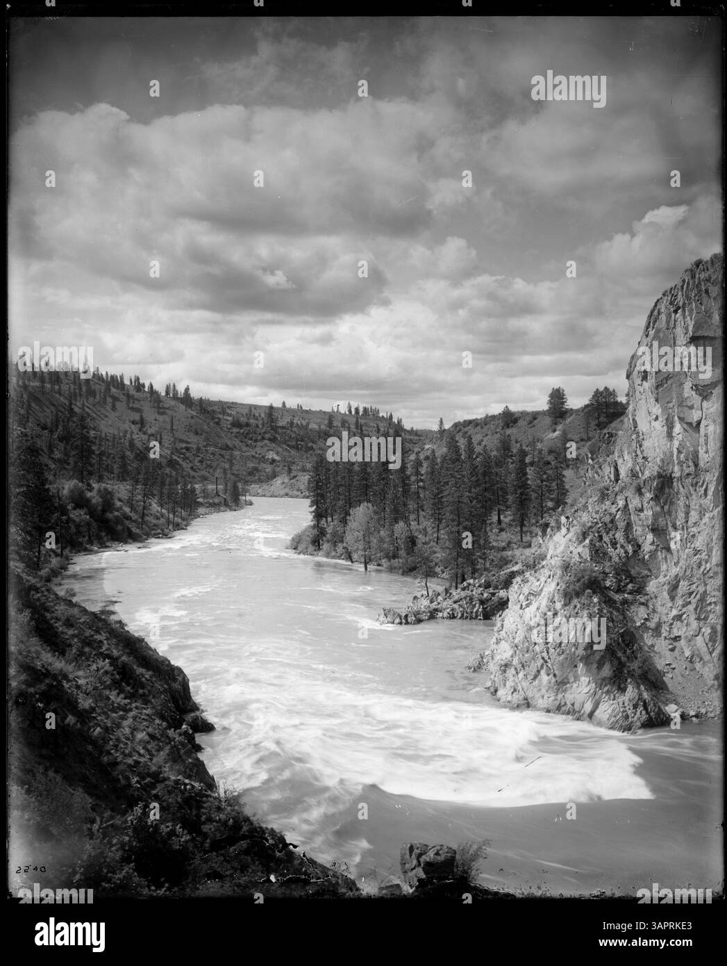 The photograph captures the Spokane River near its mouth, showcasing ...
