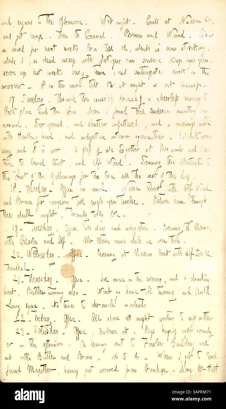 Entry from November 16-23, 1850, in Thomas Butler Gunn's diary ...
