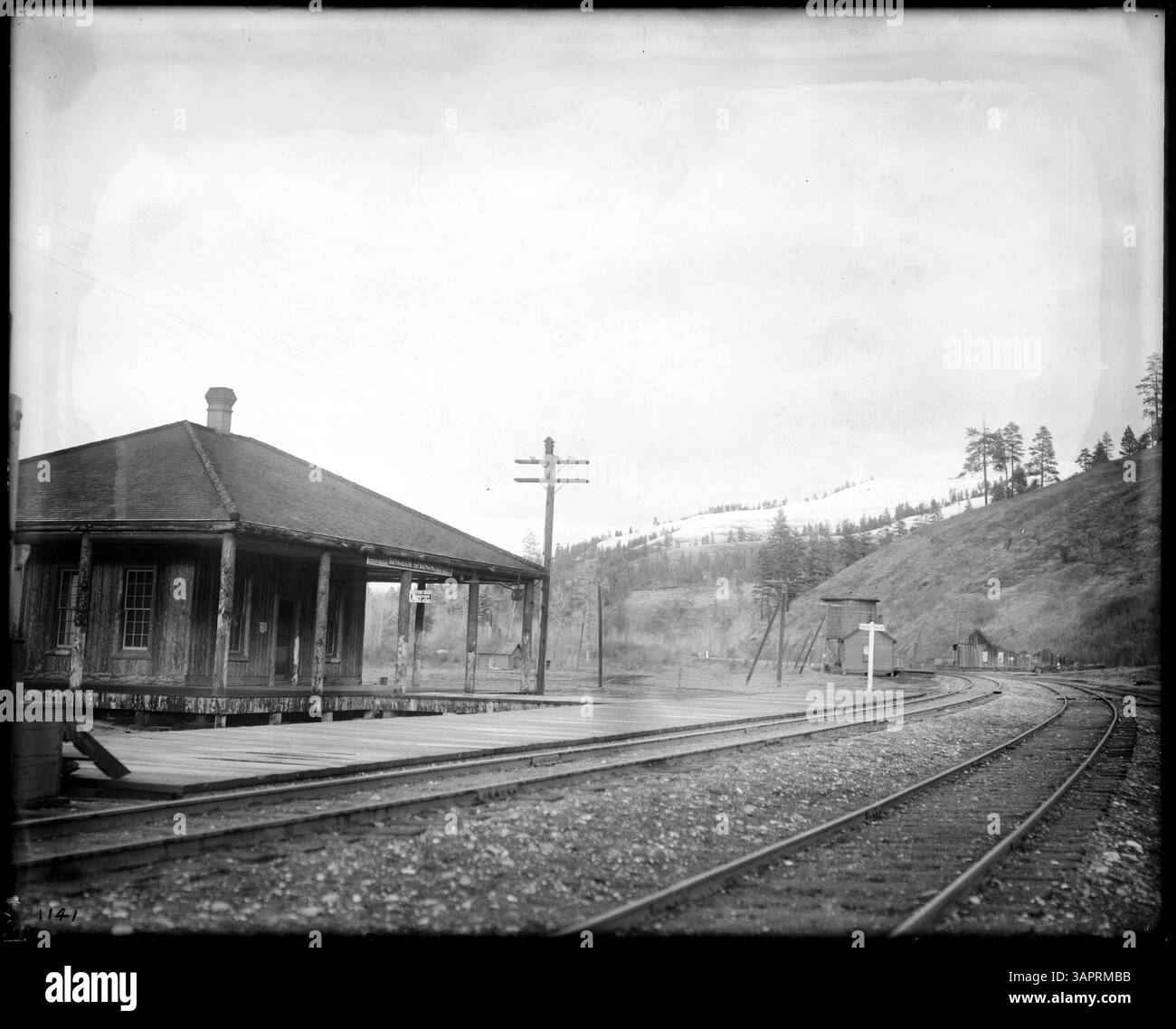 This photograph shows Bingham Springs railroad station on the O.R.N ...