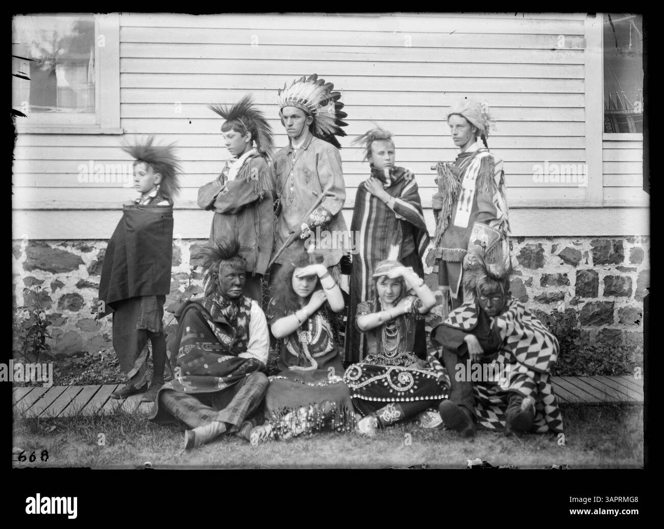 Photographs of actors in costume at the Grand Theater, Pendleton, taken ...