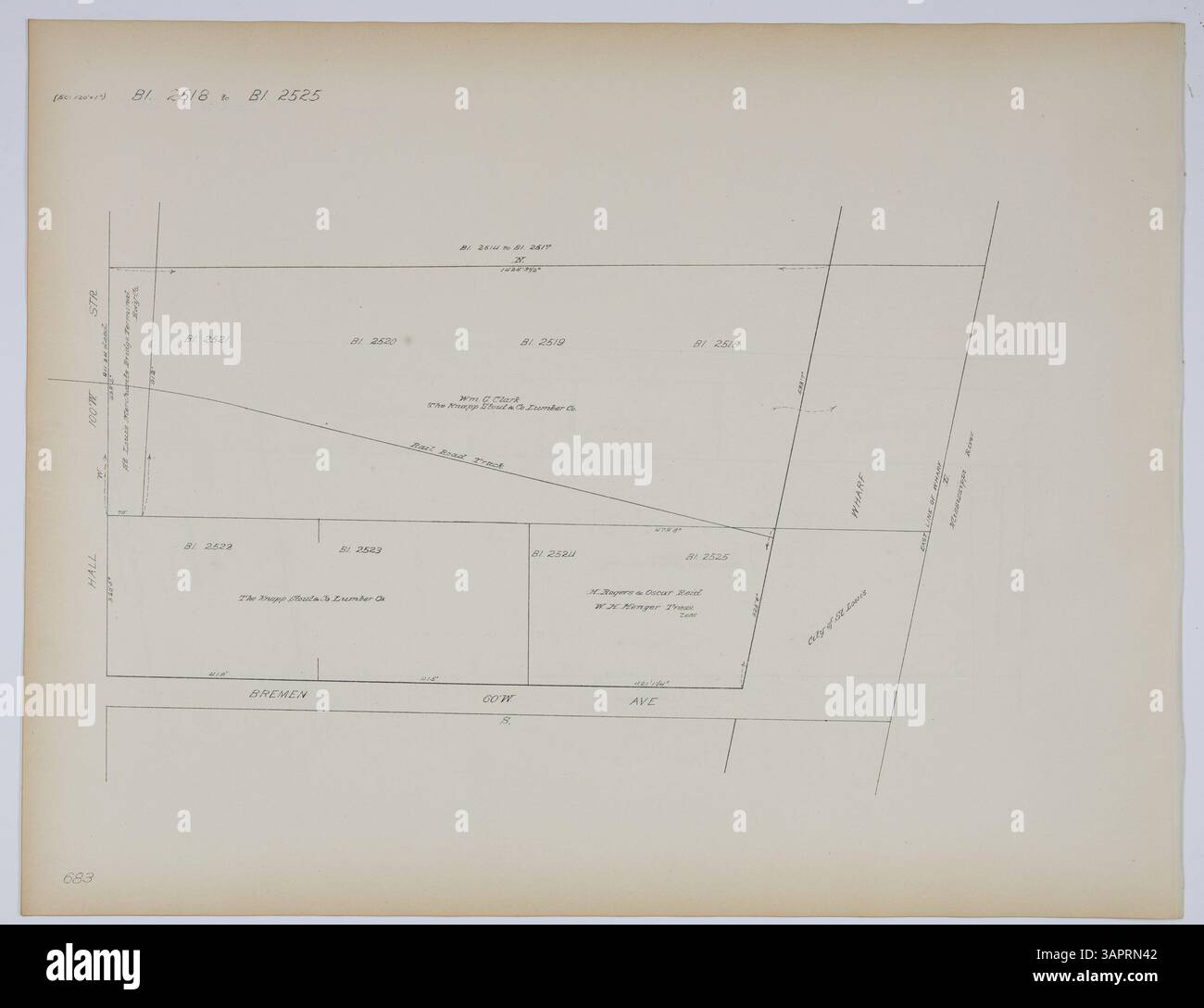 This section from the City Blocks record, covering blocks 2518-2525 ...