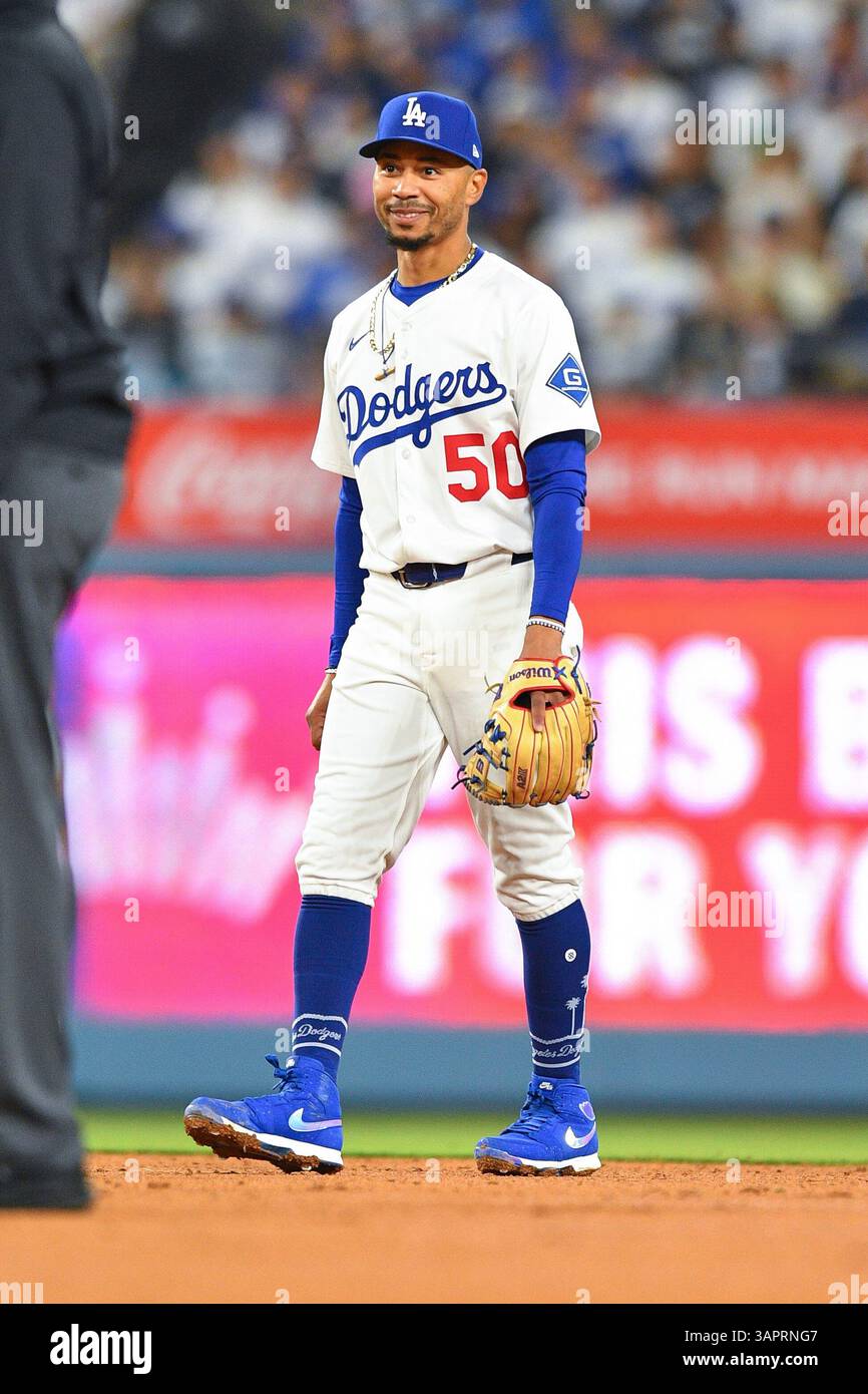 LOS ANGELES, CA - APRIL 12: Los Angeles Dodgers shortstop Mookie Betts ...