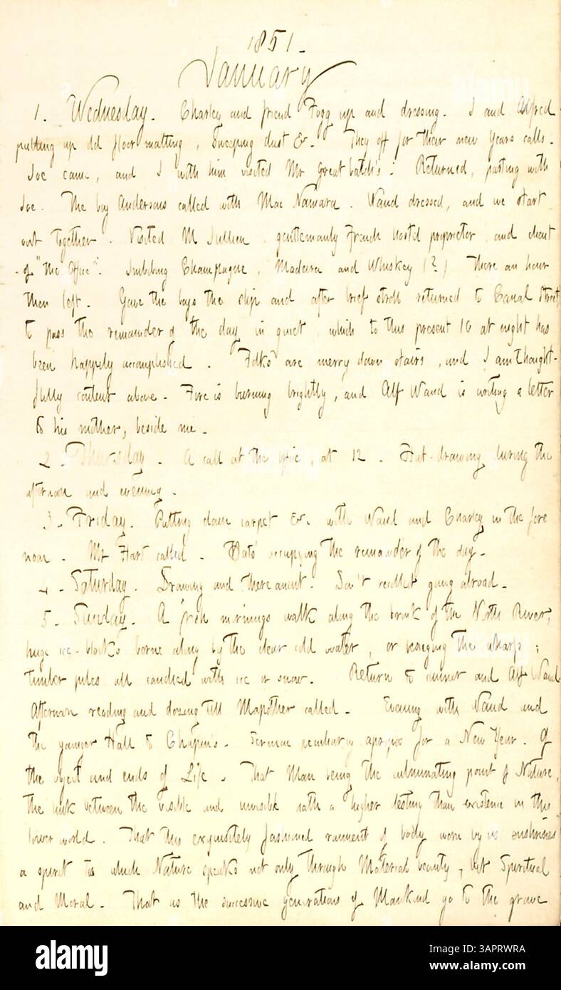 This diary entry describes Thomas Butler Gunn's activities from January ...