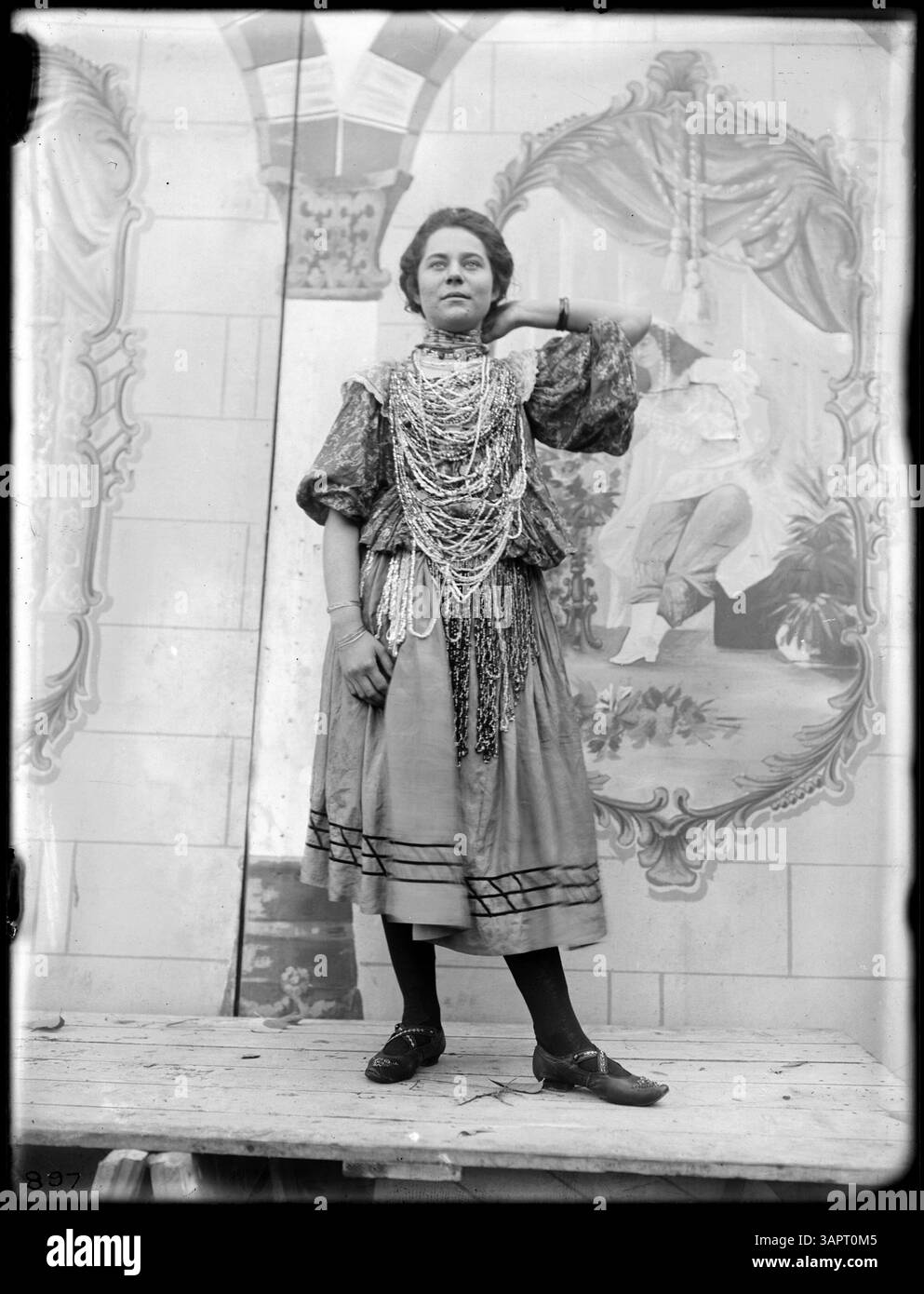 This photograph features a midway performer at the Pendleton street ...