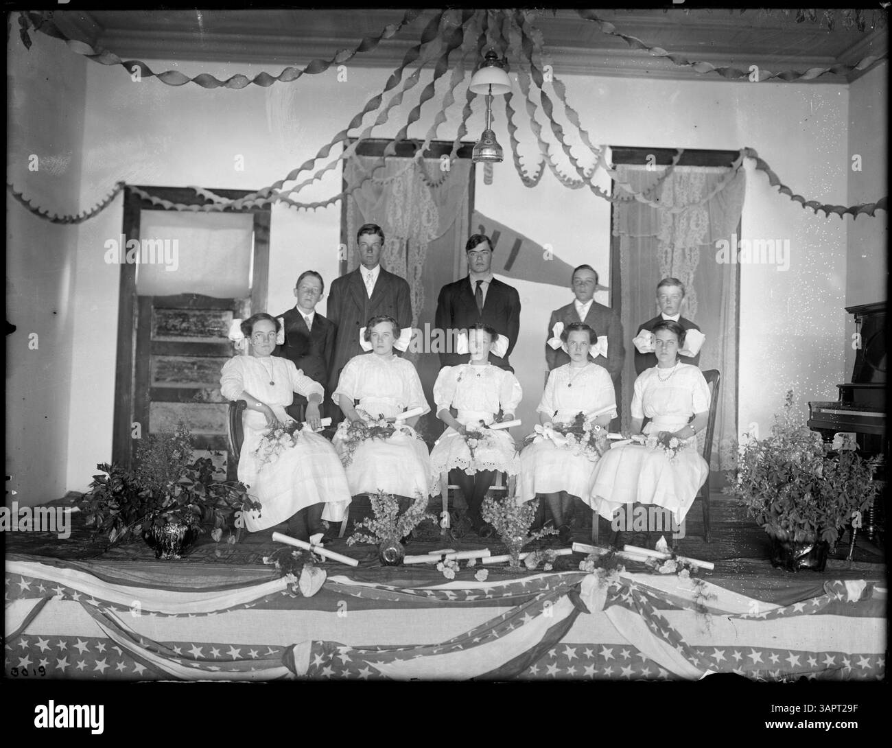 Photograph by Lee Moorhouse of a high school graduating class ...