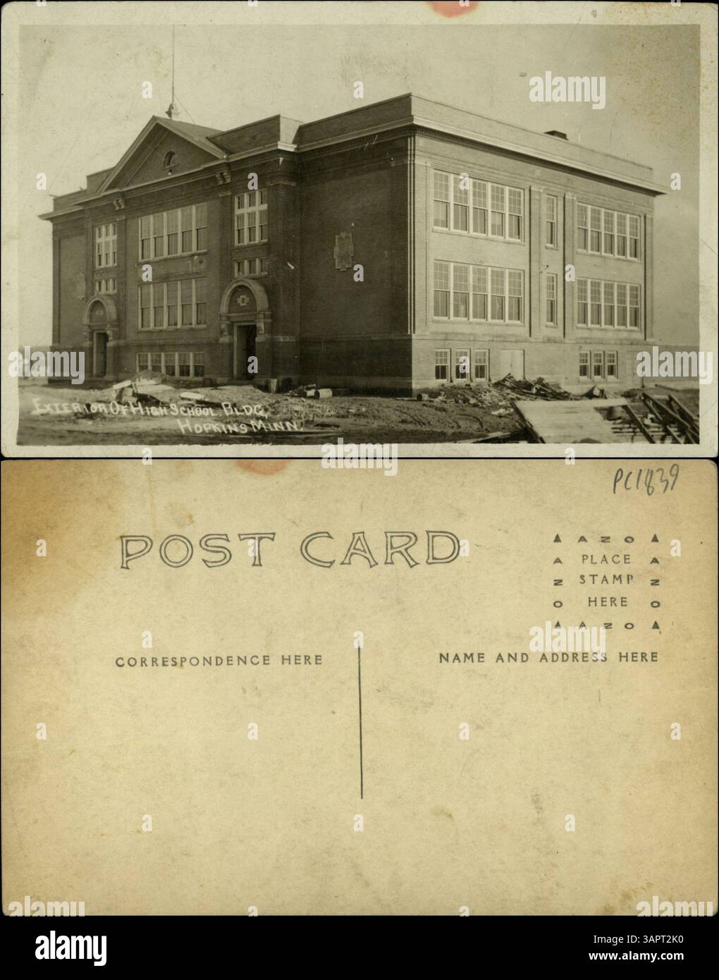 The exterior of the Hopkins High School building, designed by architect ...