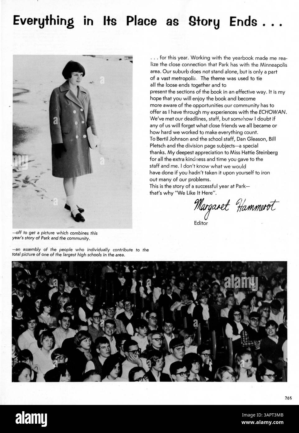 The 1965 Echowan yearbook from St. Louis Park High School provides a ...