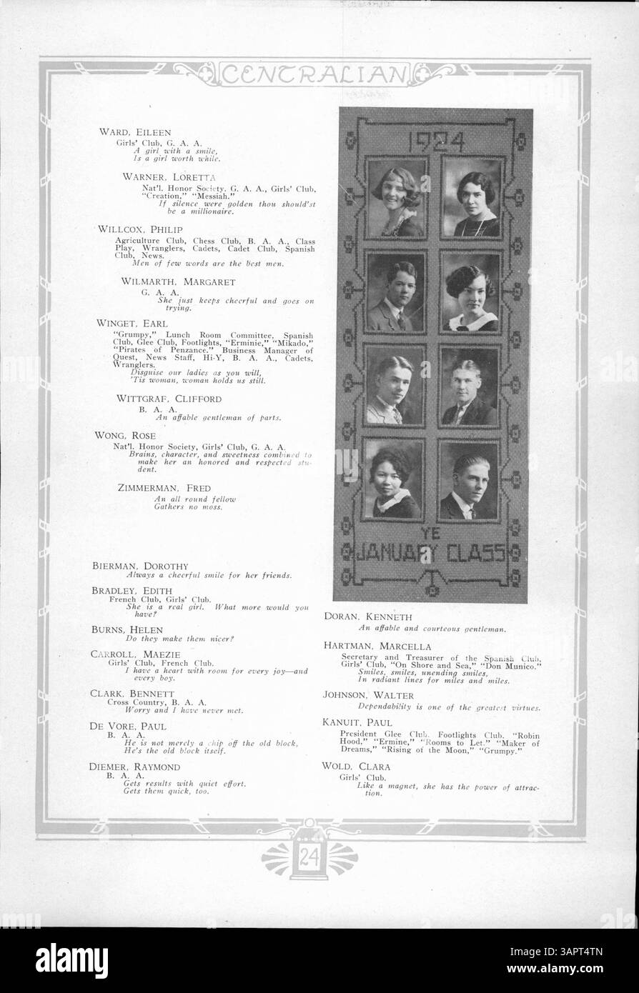 The 1924 Centralian yearbook from Central High School documents the ...