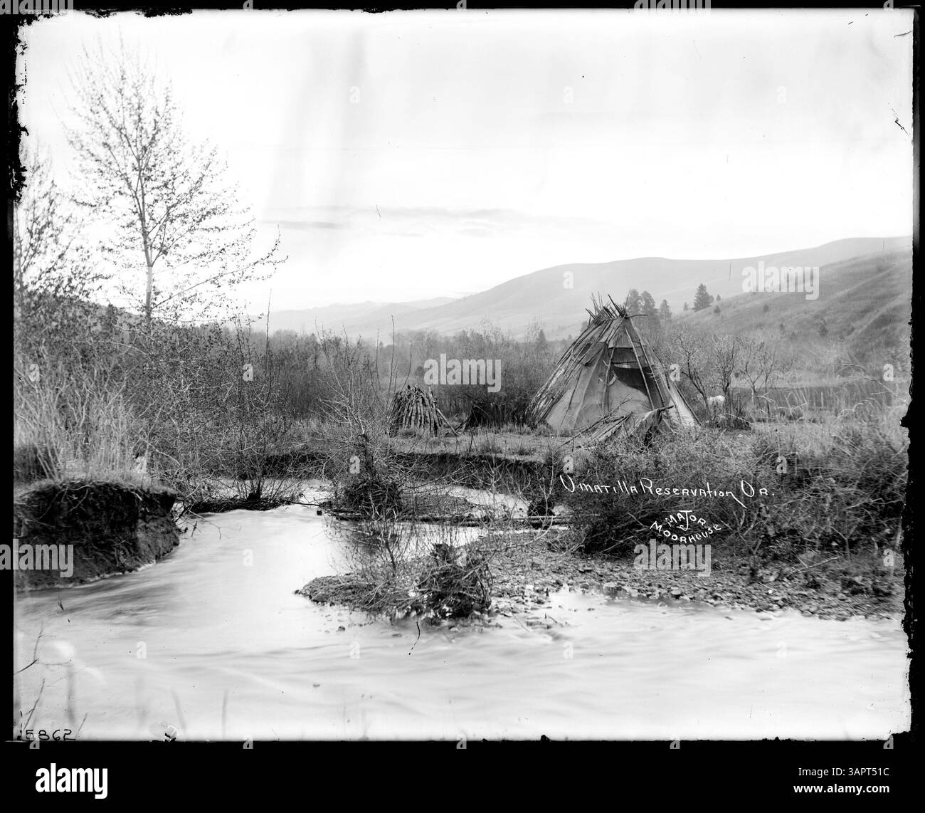 Photograph of camps on the Umatilla Indian Reservation, taken by Lee ...