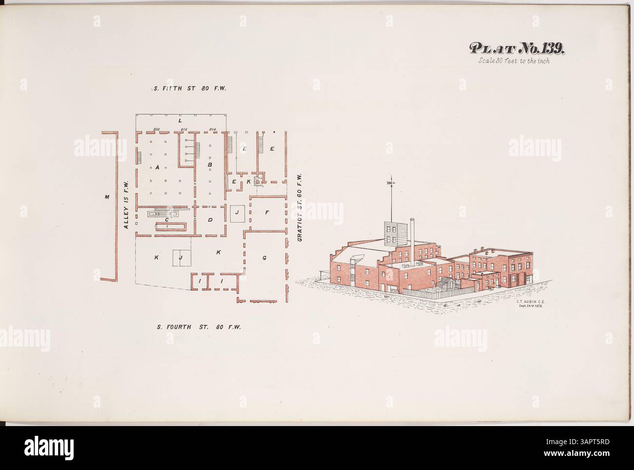 Page 75 from the 1872 Southern Mills insurance map, Plat 139, part of A ...
