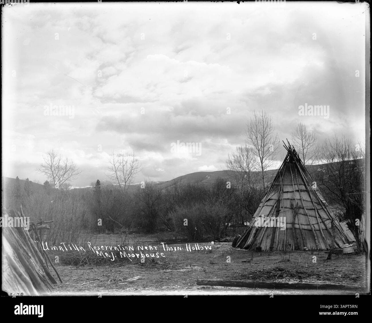 Photograph showing Indian camps on the Umatilla Indian Reservation ...