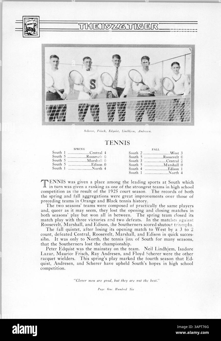 The 1926 South High Yearbook, Tiger, documents the students, teachers ...