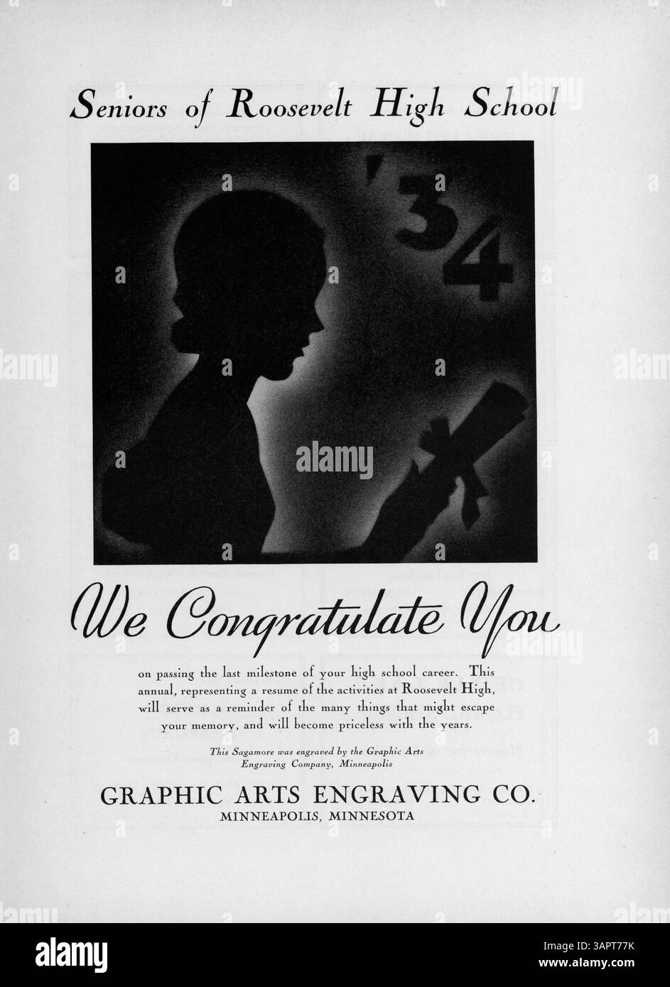 The 1934 Sagamore yearbook from Roosevelt High School preserves the ...