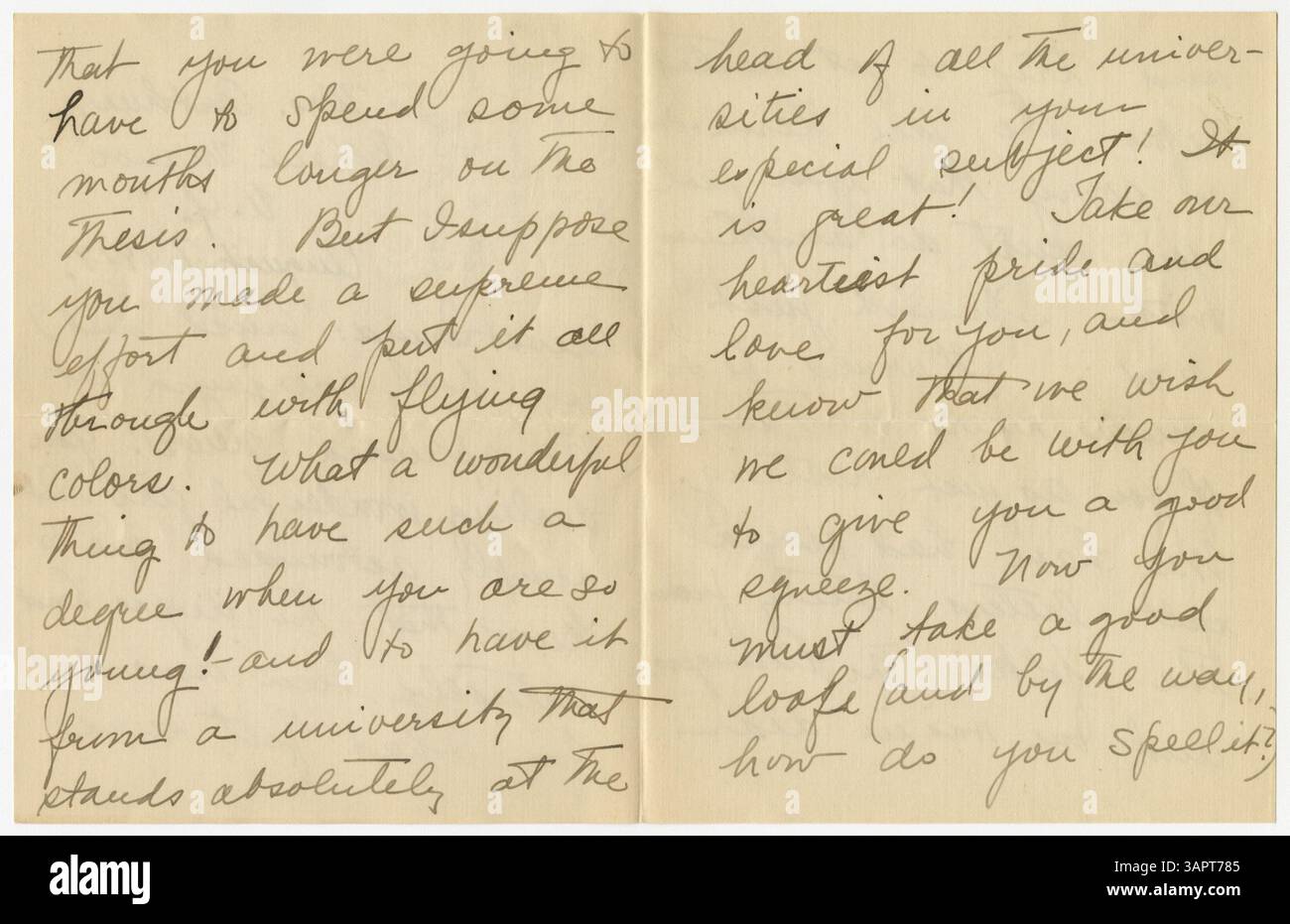 In this letter, Sara and Ernst congratulate Irma Filsinger on earning ...