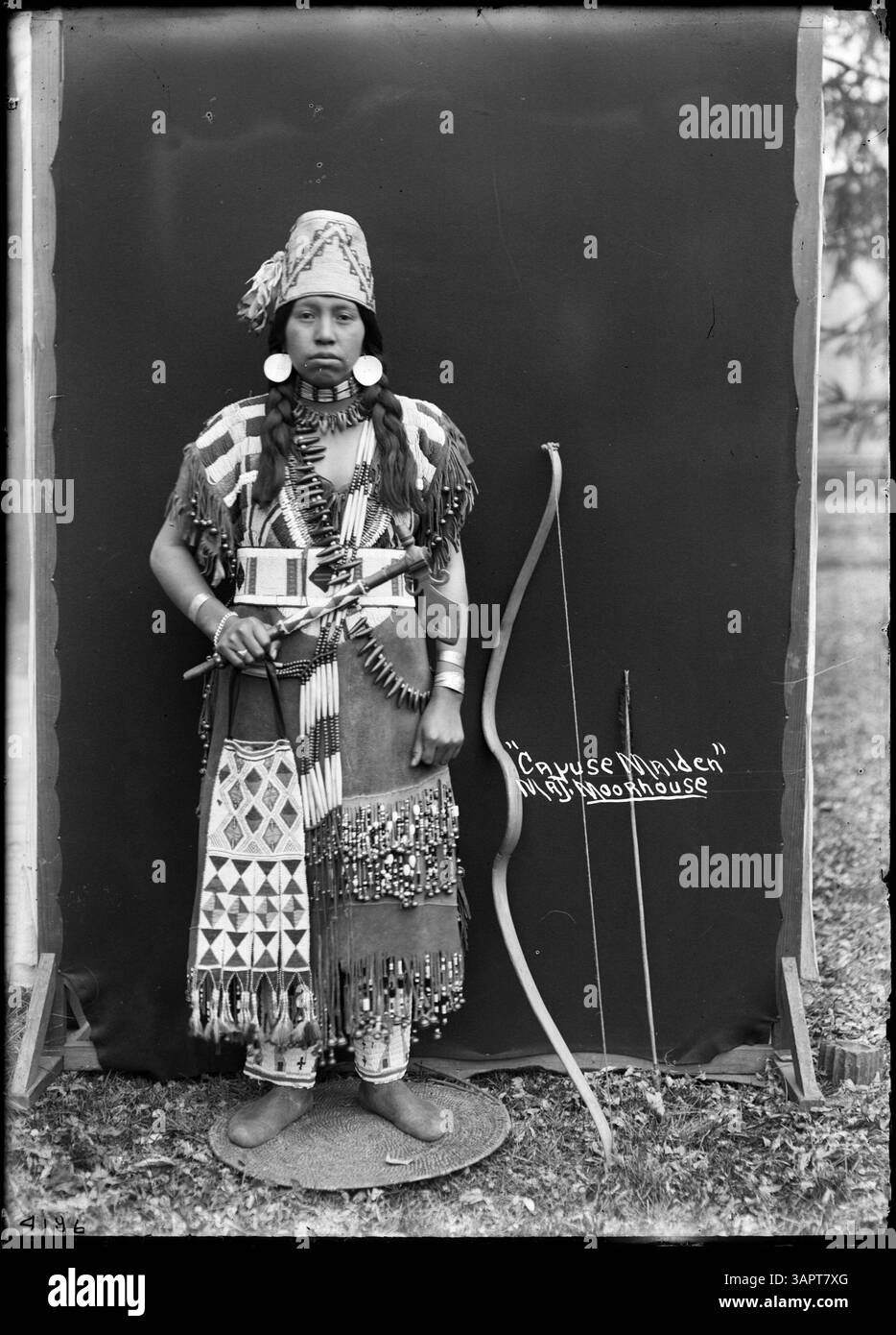 Ruth Coyote, a Cayuse Indian, poses in traditional regalia while ...