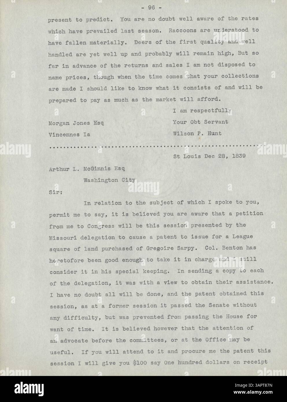 This collection of Wilson P. Hunt's letters, from 1834 to 1842 ...